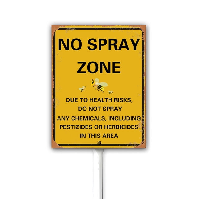 Vintage Style Do Not Spray Pest-icide Free Zone Sign With Stake, Sturdy ...