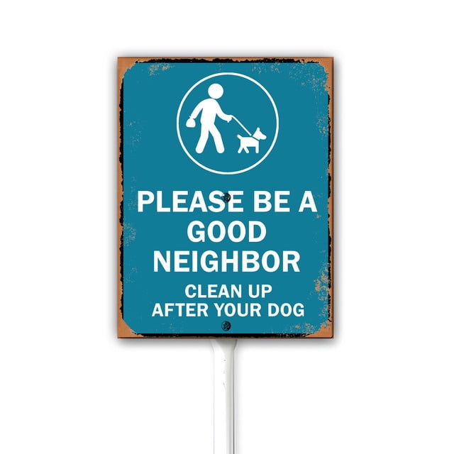 Vintage Style No Dog Signs for Yard, Be a Good Neighbor Signs, pick up ...