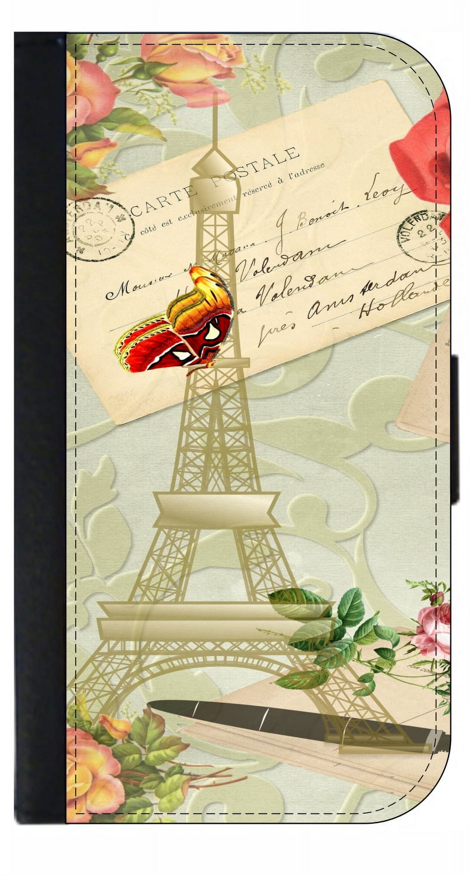 Vintage Style Eiffel Tower Paris Design - Wallet Style Cell Phone Case ...