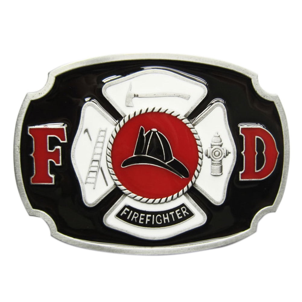Vintage Style Enamel Fire Hero Firefighter FD Belt Buckle ...