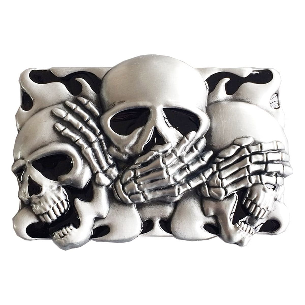 Vintage Style Enamel Flame Shy Skulls Tattoo Belt Buckle - Walmart.com