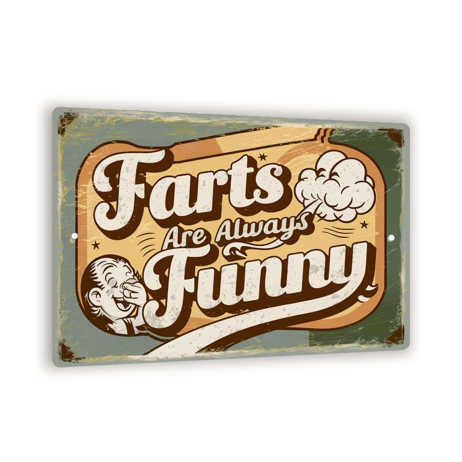 Vintage-Style "Farts Are Always Funny" Sign - Humorous 8" x 12" Wall ...