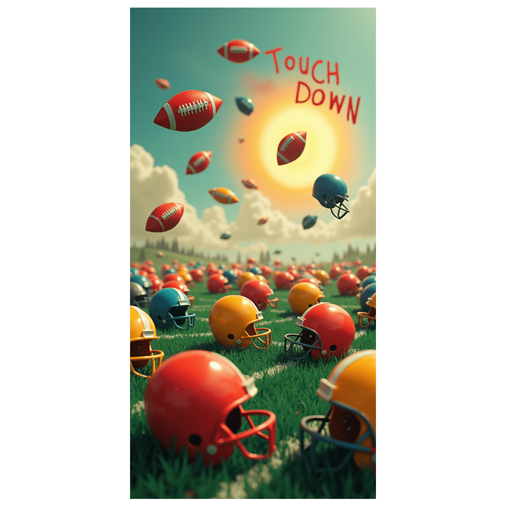 Vintage Style Football Themed Banner Touch Down Decoration for Sports ...