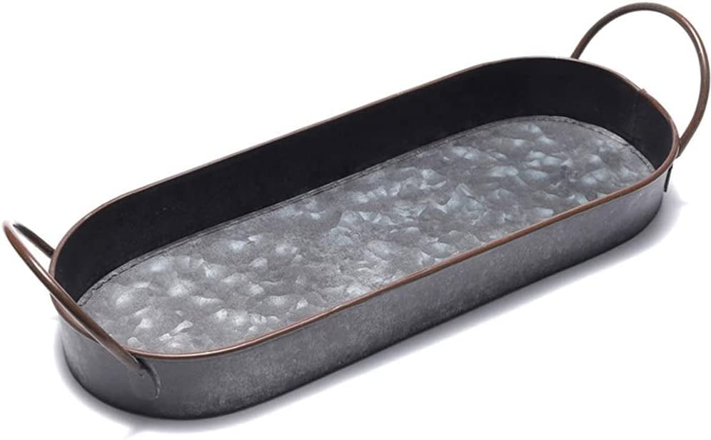 Vintage Style Metal Serving Tray, Decorative Metal Storage Tray with ...