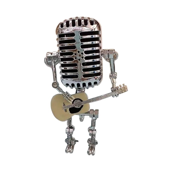Vintage Style Microphone Robot Table Lamp Aluminum And Iron Desktop Art ...