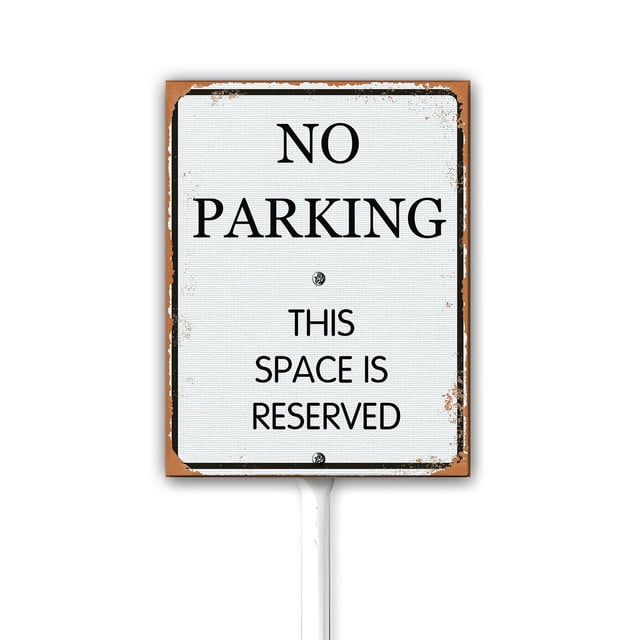 Vintage Style Parking Lot Sign Wrong Way Aluminum Grass Yard Sign With ...