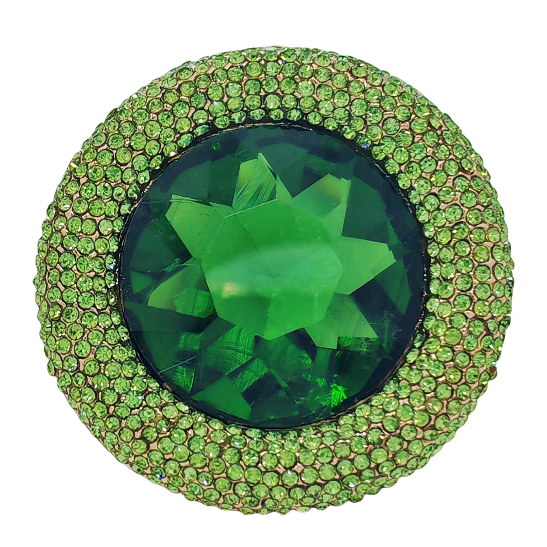 Vintage Style Pave Green Round Stone Brooch Pin, DIY Jewelry Project ...