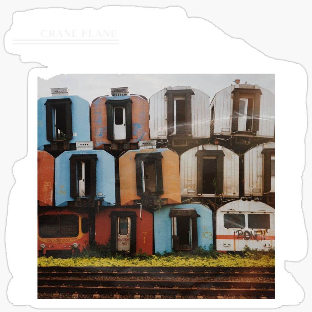 Vintage Style Photo Collage Of Train Wreck Stocked Up Glossy Sticker ...