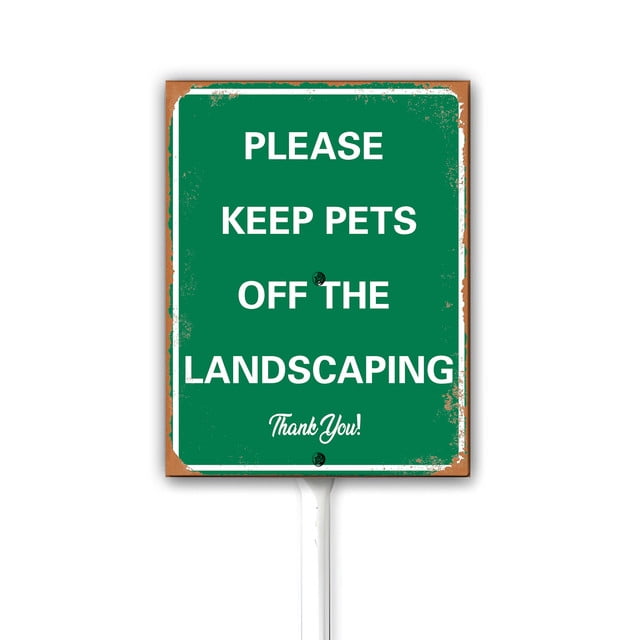 Vintage Style Please Do Not Spray Or Mow Lawn Sign With Stake, 7X8 ...
