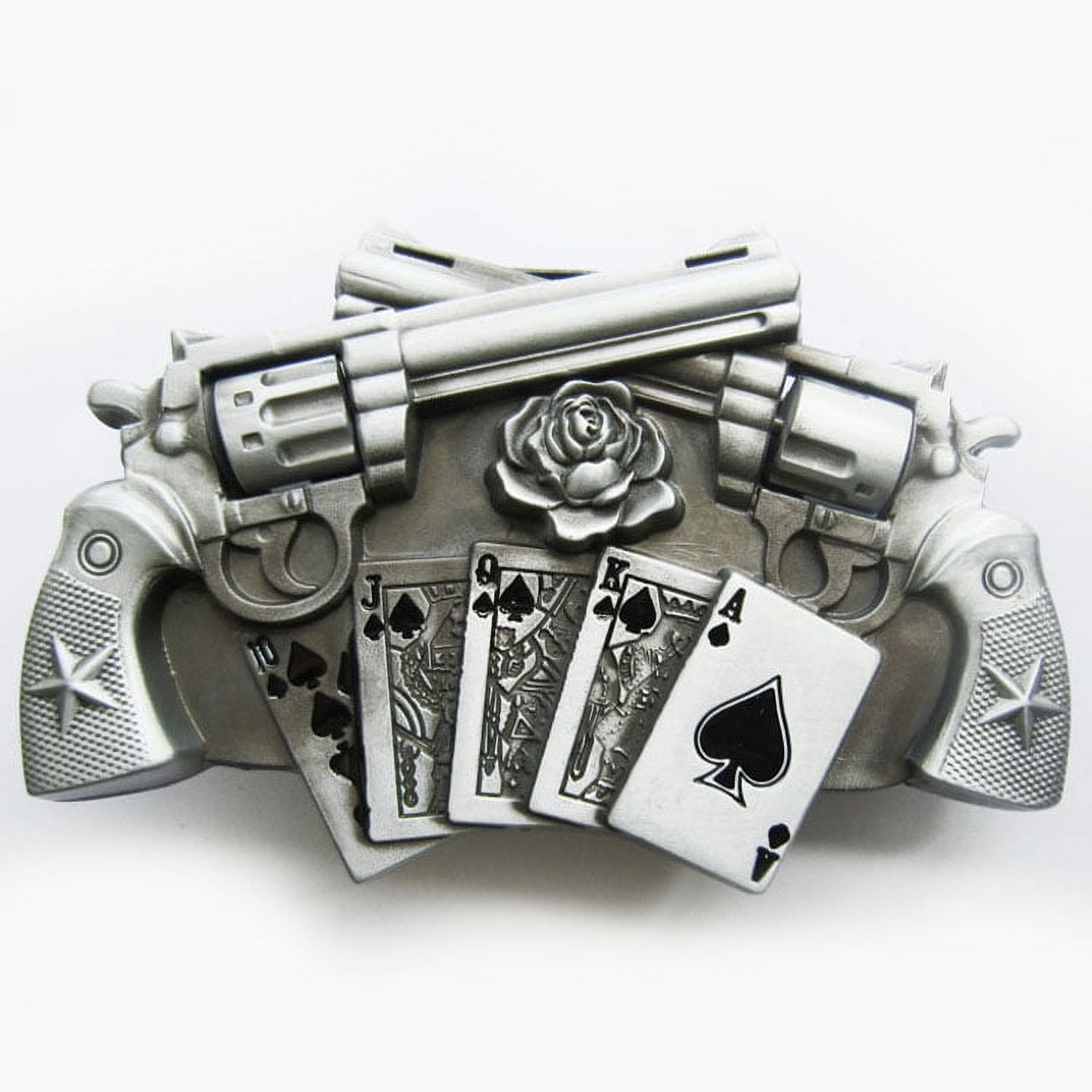 Vintage Style Royal Flush Spinner Large Western Belt Buckle - Walmart.com