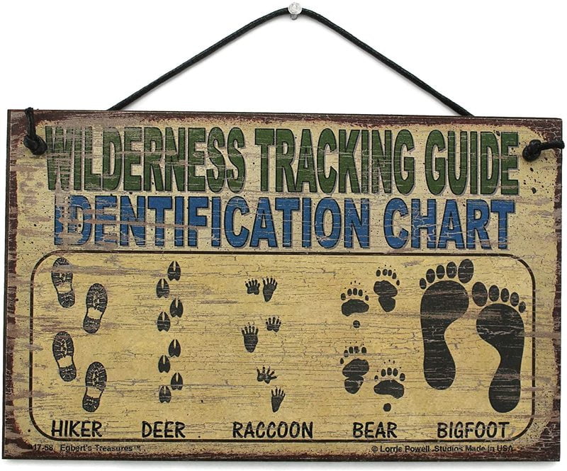 Vintage Style Sign Saying, "WILDERNESS TRACKING GUIDE IDENTIFICATION ...