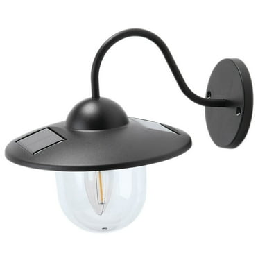 Grand Patio Outdoor Steel LED Solar Power Wall Sconce Shelf, Black, L ...
