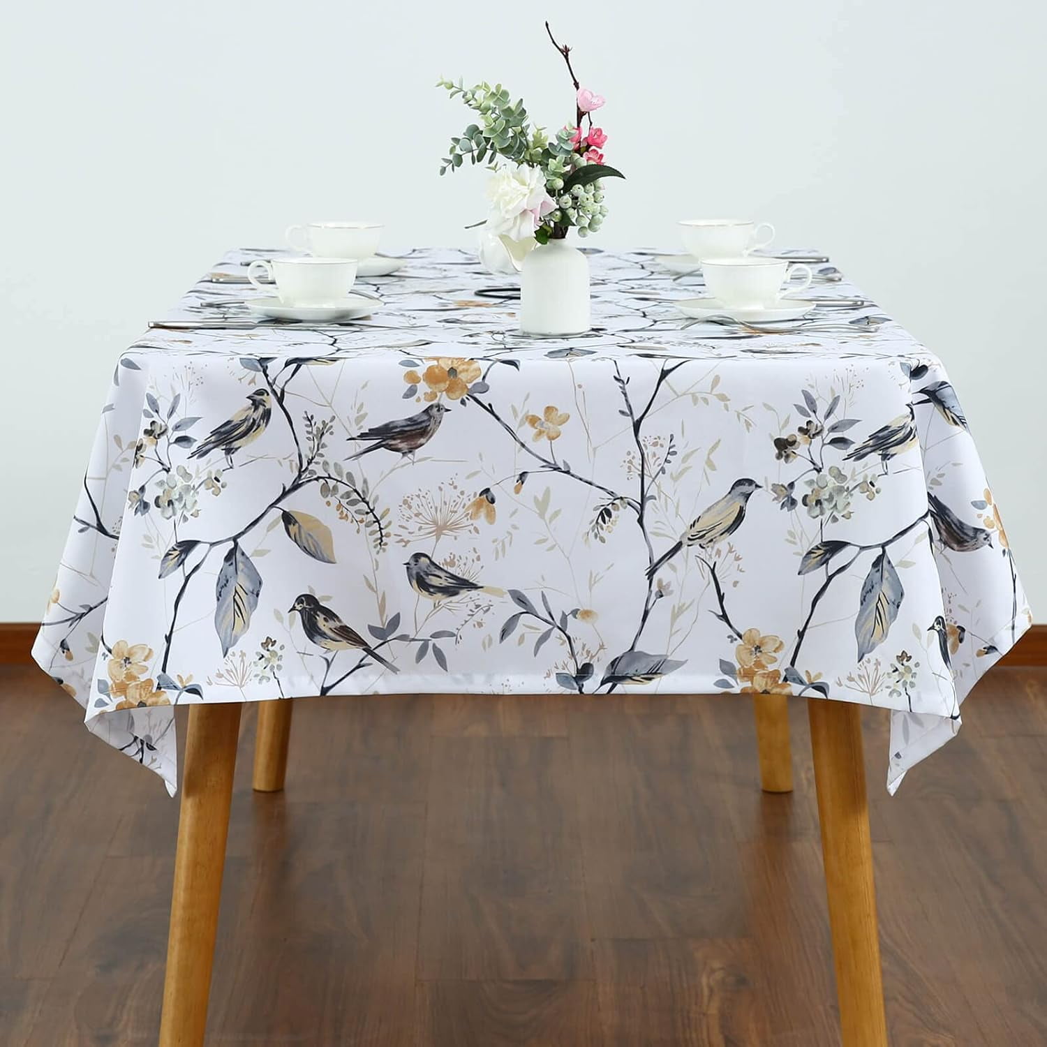 Vintage Style Square Tablecloth, 52 x 52 inch Waterproof Polyester ...