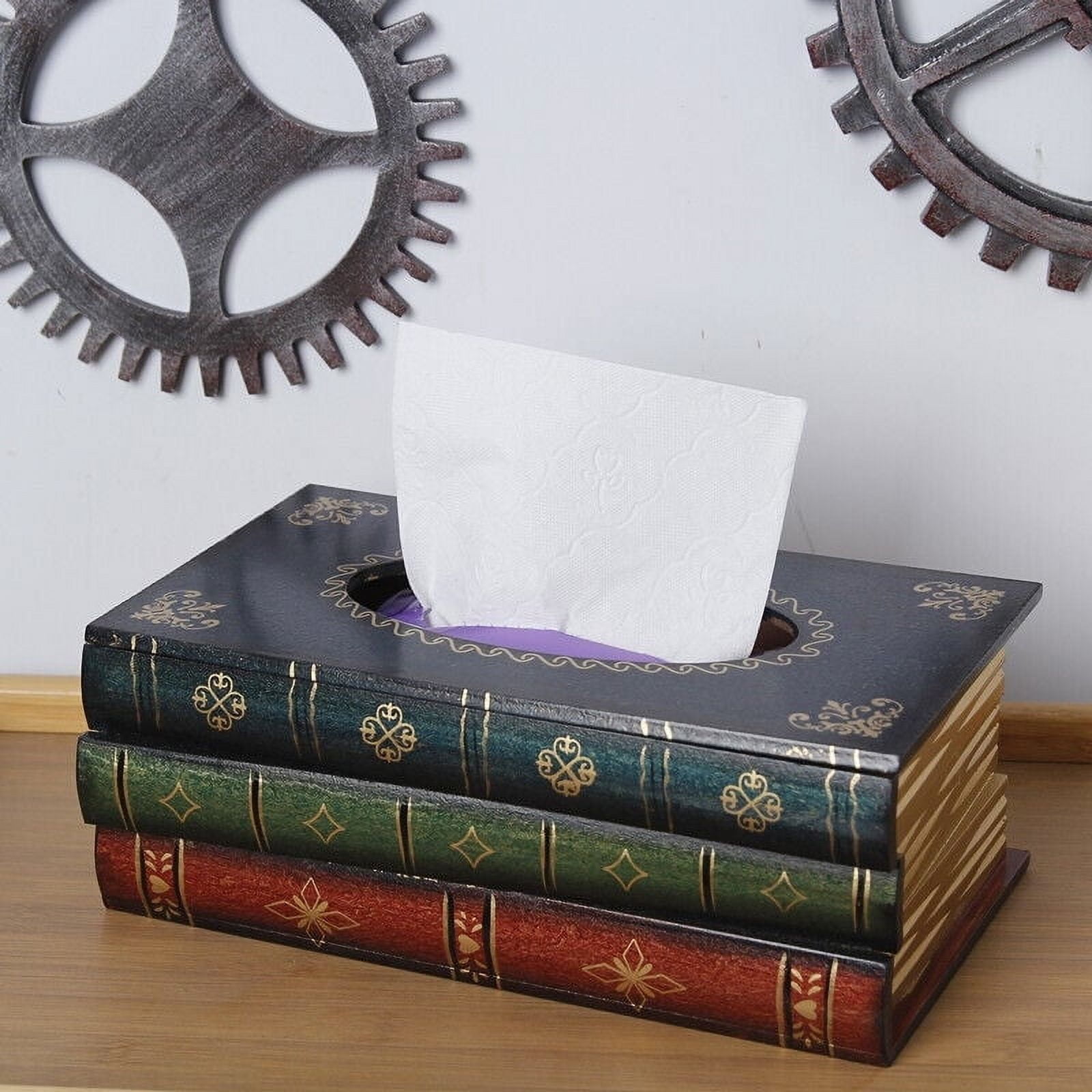 Vintage-Style Stack Of Books Tissue Box - Walmart.com