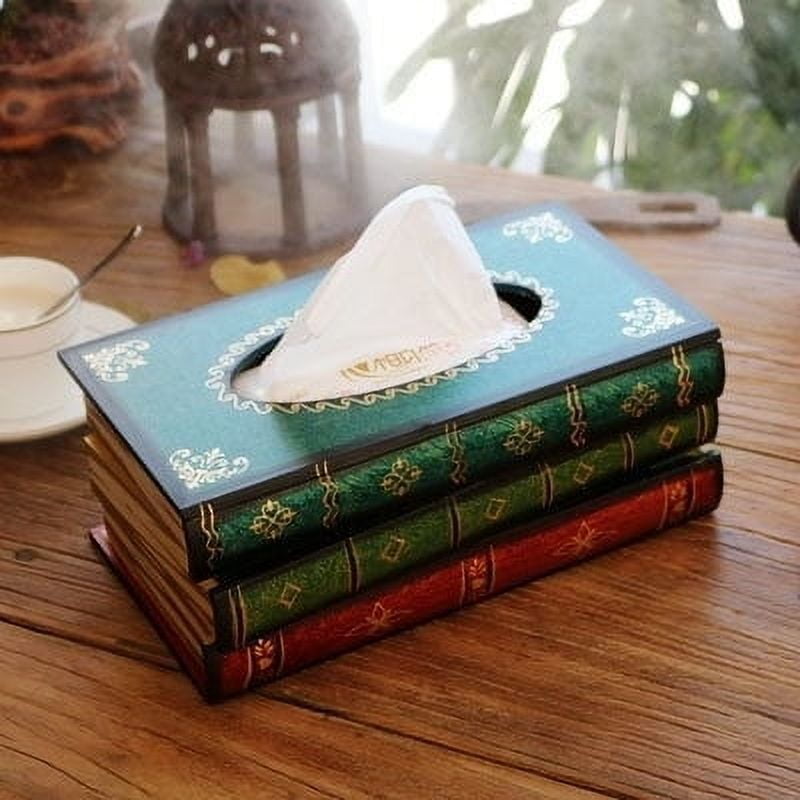 Vintage-Style Stack Of Books Tissue Box - Walmart.com
