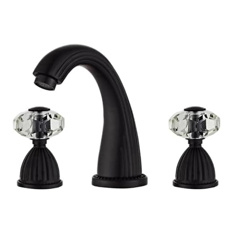 Vintage Style Two Handle Bathroom Faucet Three Hole Faucet Crystal ...