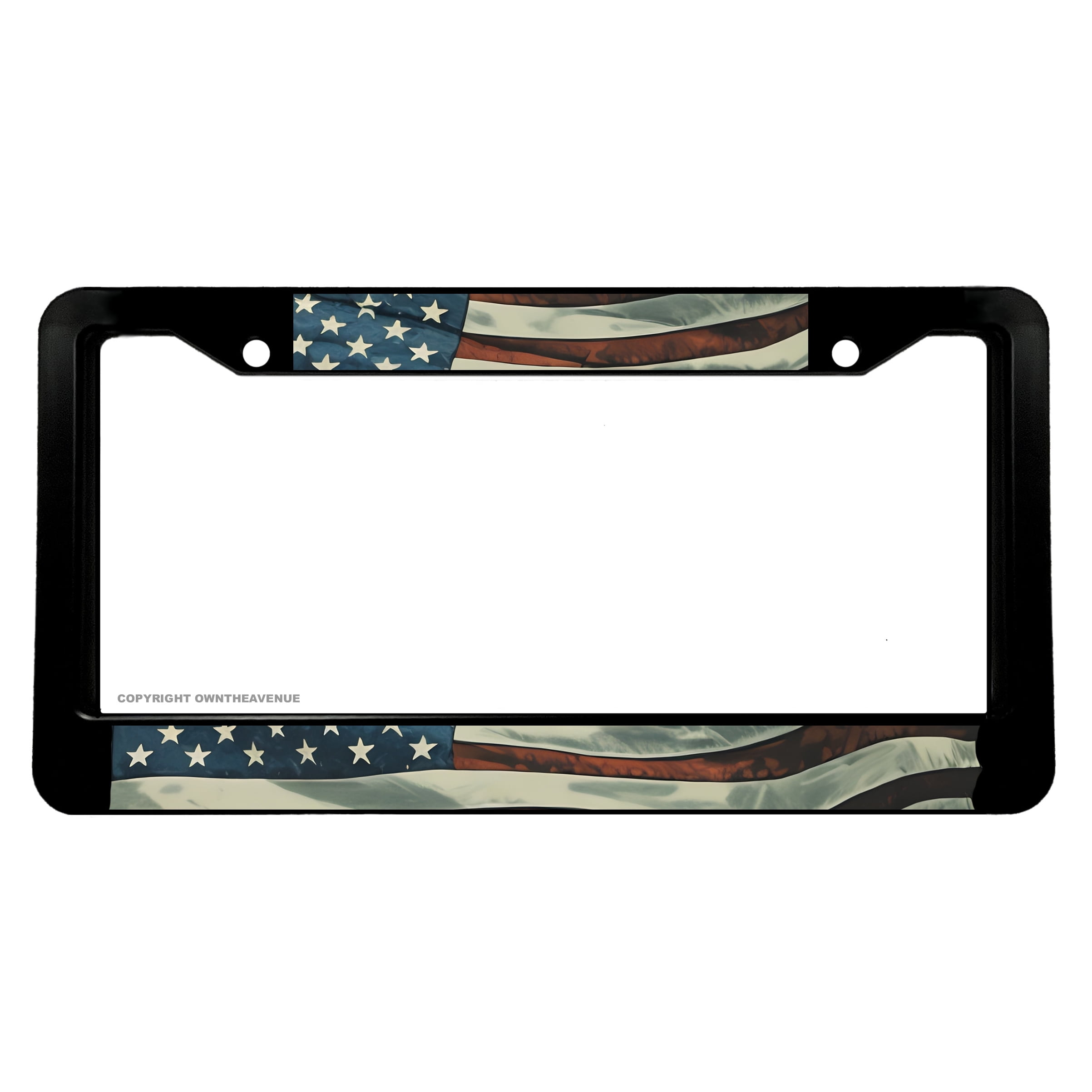 Vintage Style USA American Flag Old School License Plate Frame ...
