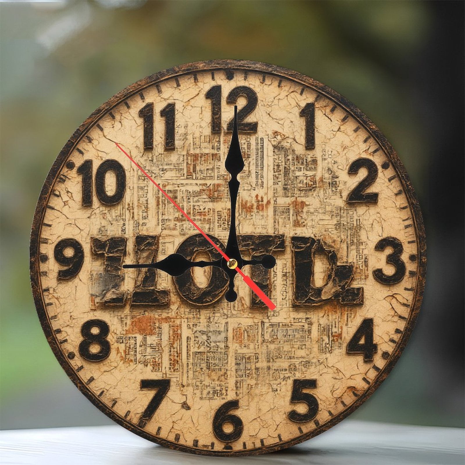 Vintage Style Wall Clock Newspaper Design Home Decor 10-Inch Silent ...