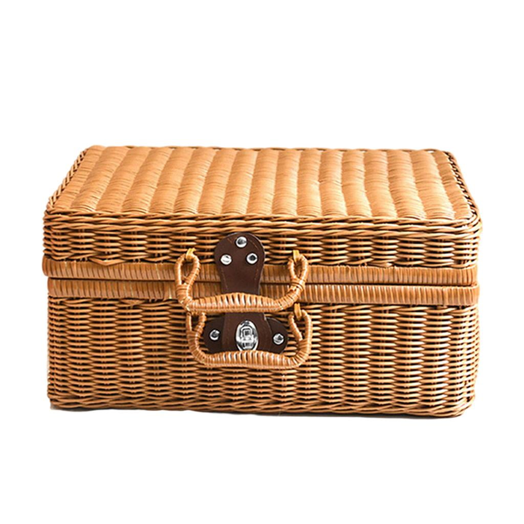 Vintage Style Wicker Suitcase Cosmetic Organizer Food Storage Clothing ...