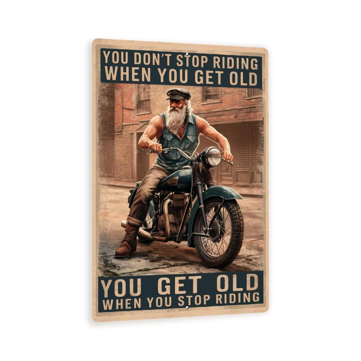Vintage-Style "You Don't Stop Riding When You Get Old" Sign - Elderly ...