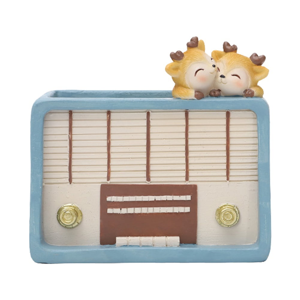 Vintage Succulent Flower Pots, Creative Resin Retro Radio/TV/Camera ...