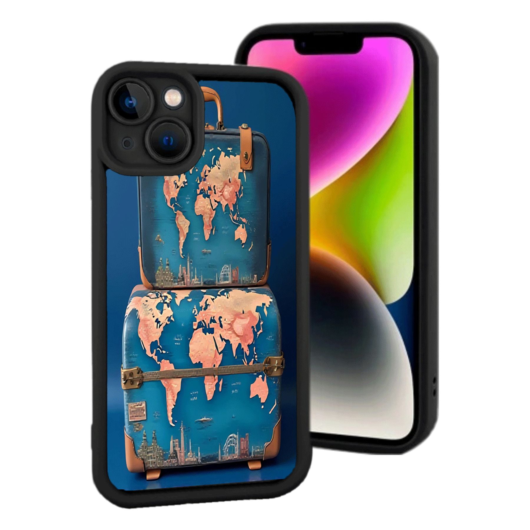 Vintage Suitcase Design iPhone 15 Case - Lightweight Yellowing ...