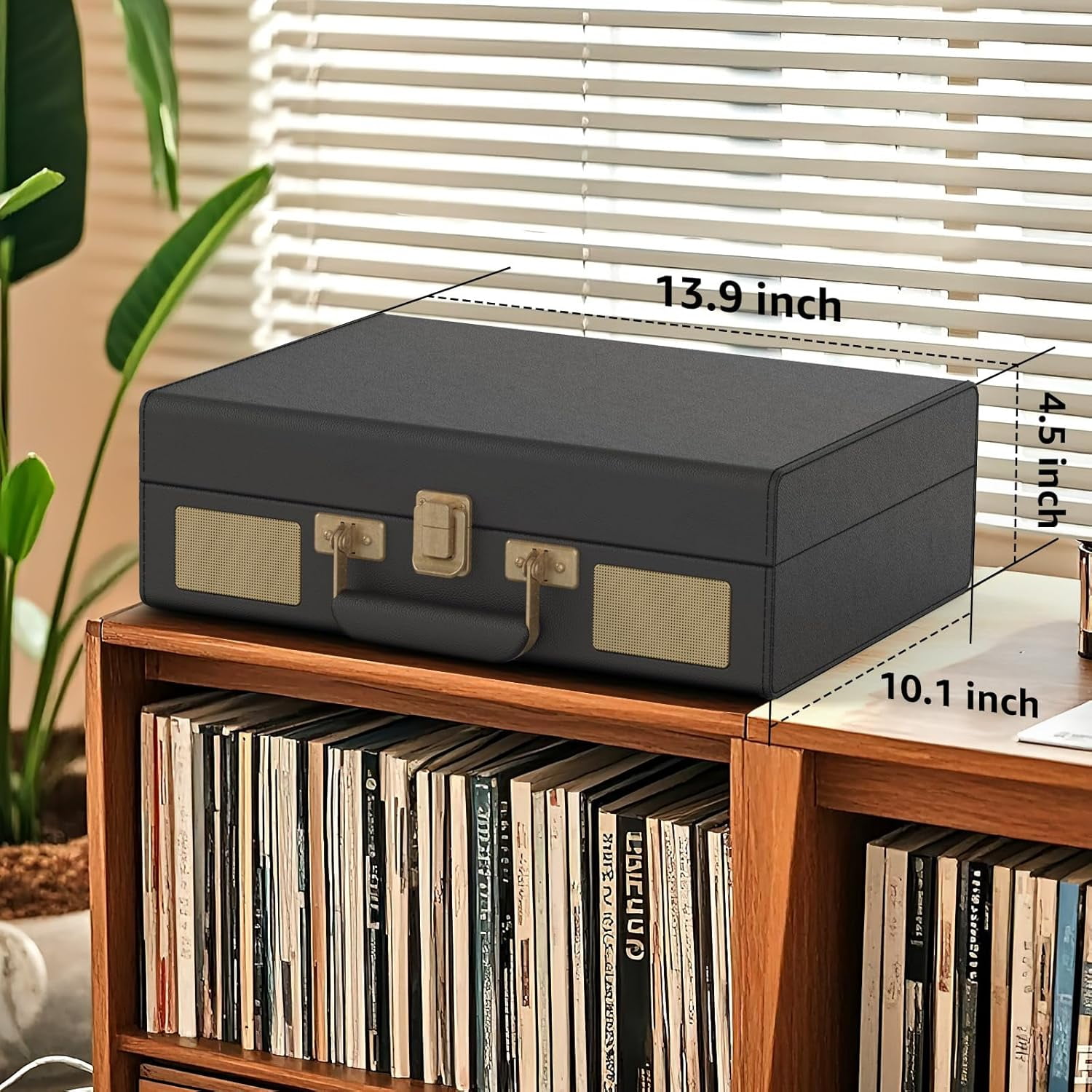 Vintage Suitcase Vinyl Record Player with Built-in Speakers, Bluetooth ...