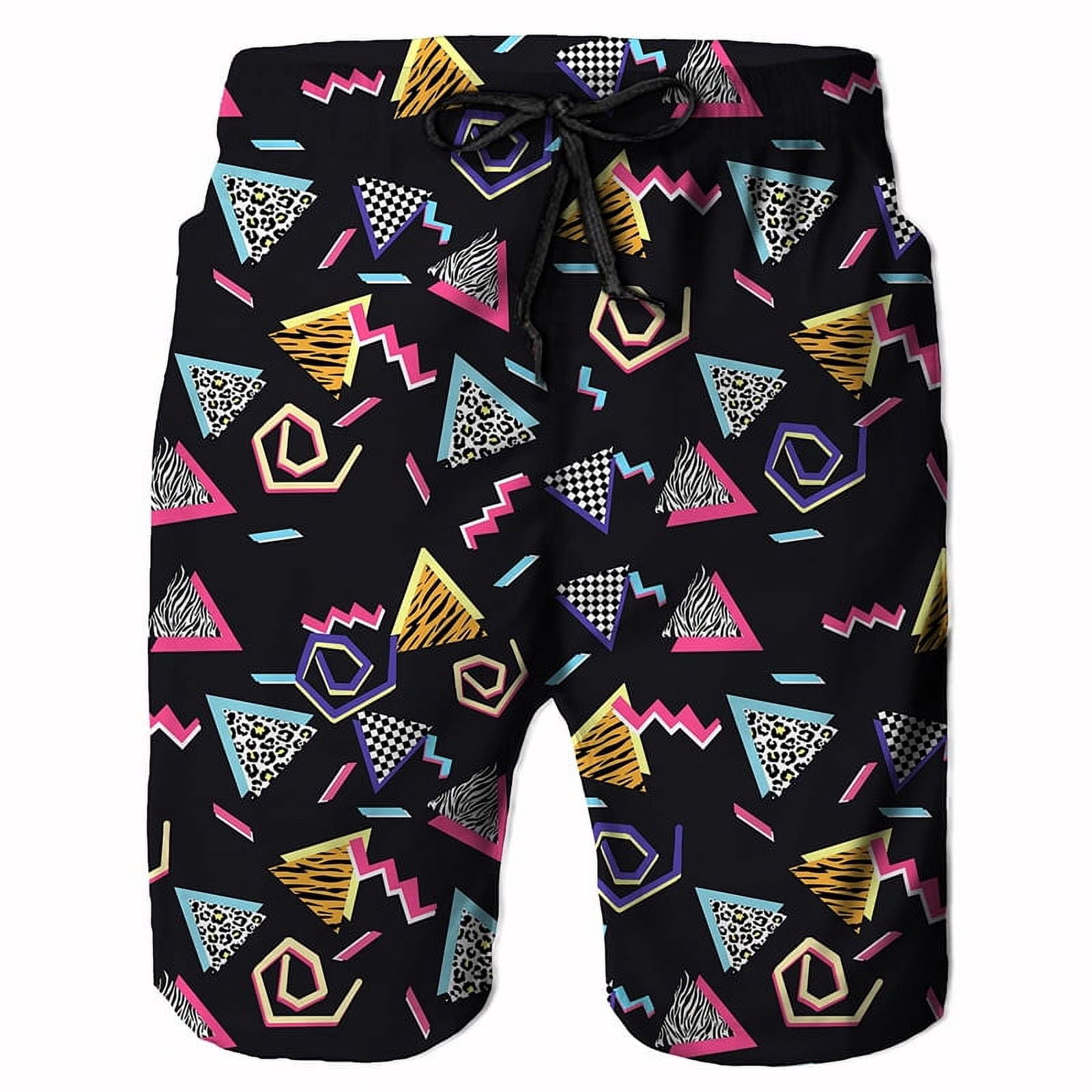 Vintage Summer 80s 90s Swim Big Size Swimwear Men Shorts Dry Memphis ...
