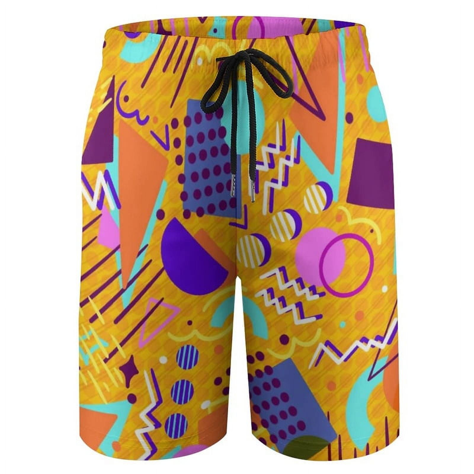 Vintage Summer 80s 90s Swim Big Size Swimwear Men Shorts Dry Memphis ...