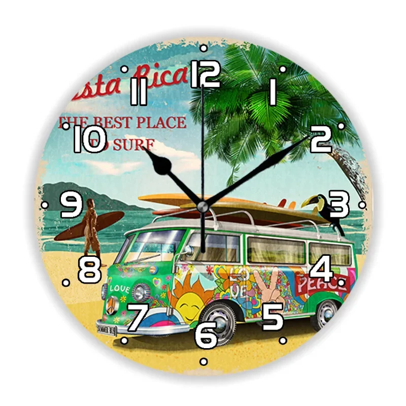 Vintage Summer Holiday Bus Camper Van Wall Clock for Living Room ...