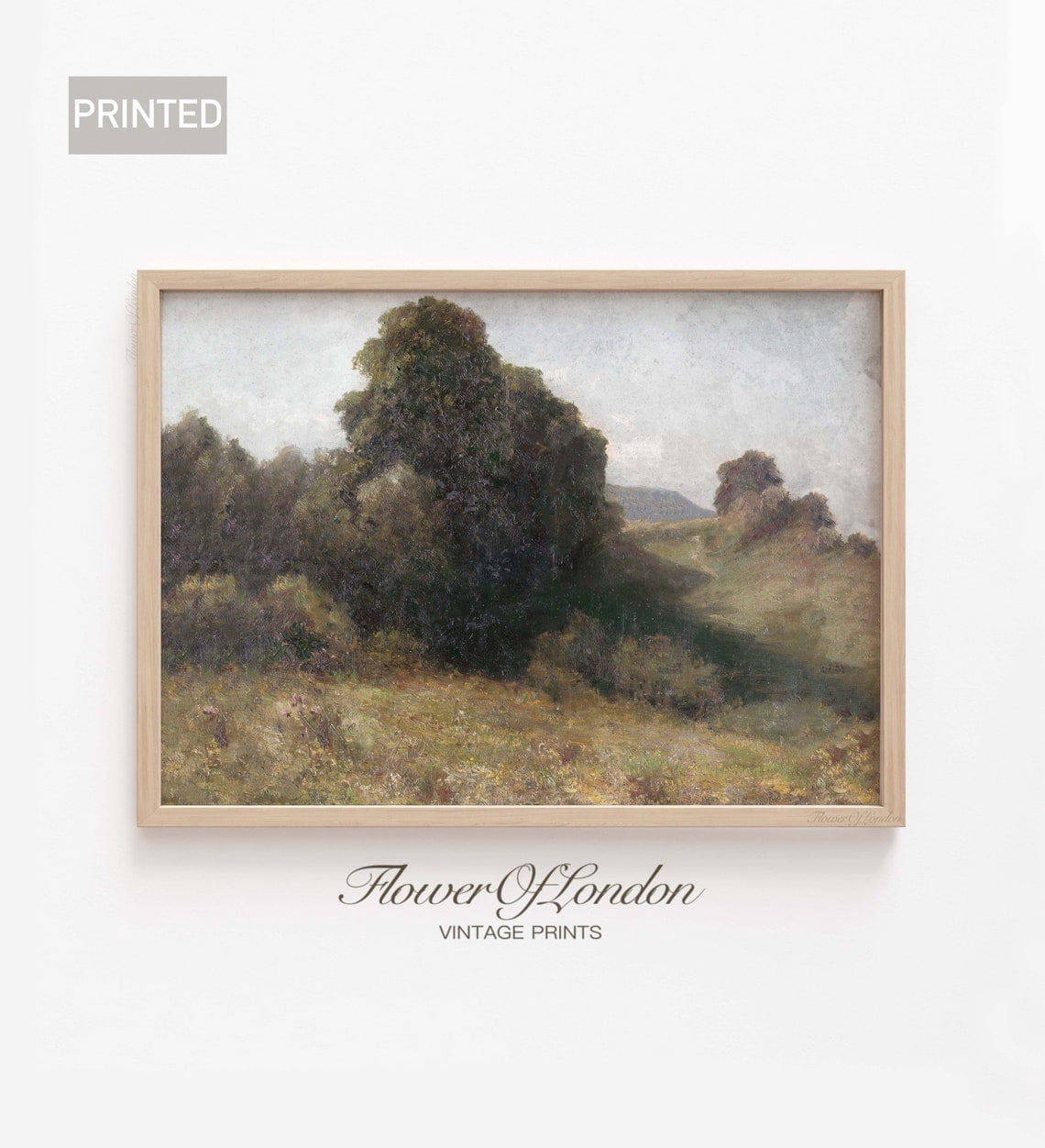 Vintage Summer Landscape Moody Rustic Country Countryside Meadow Tall ...