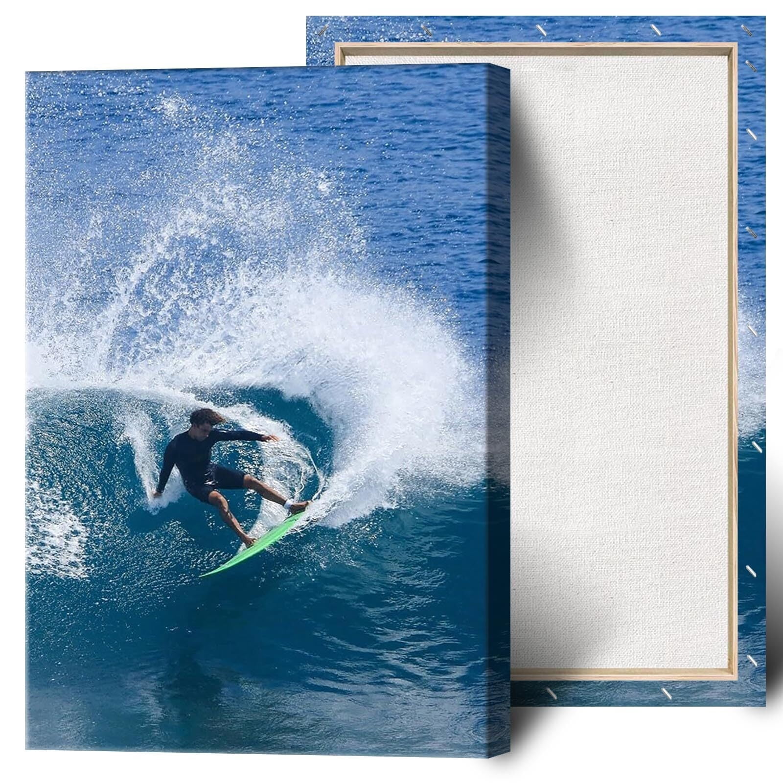 Vintage Summer Surfing Posters Scenery By The Sea Canvas Wall Art Blue ...