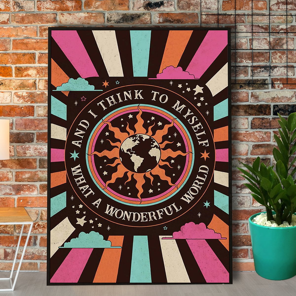 Vintage Sun Earth Hippie And I Think To Myself What A Wonderful World ...