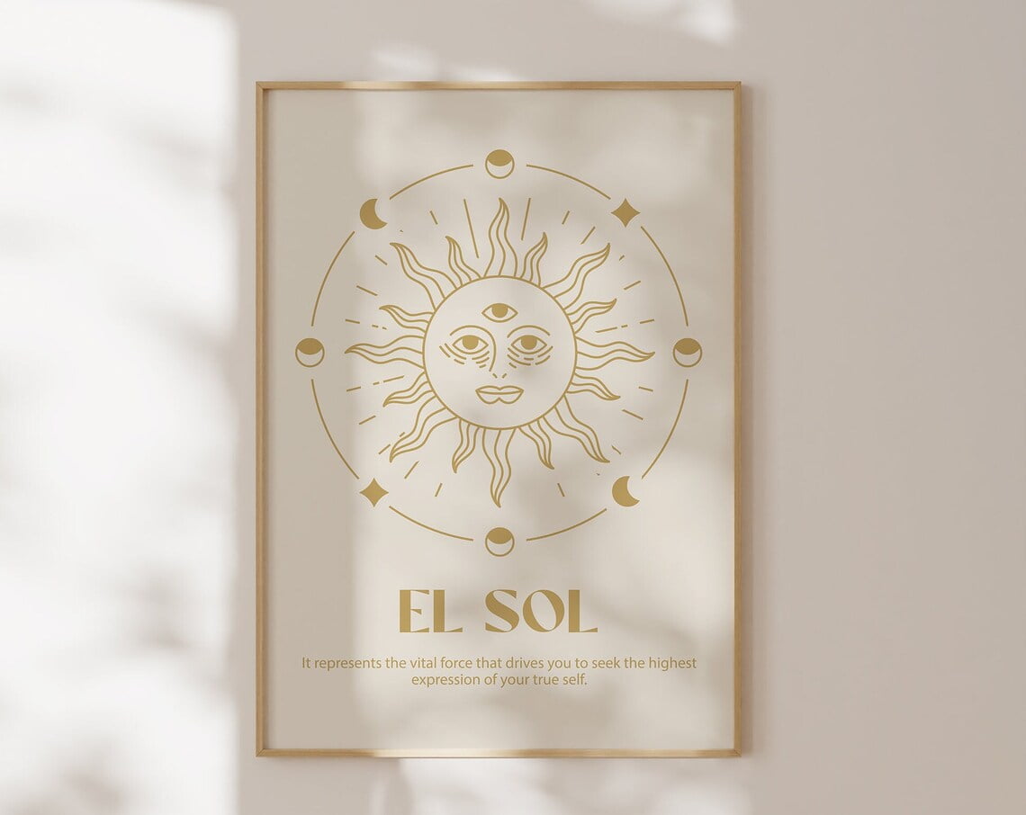 Vintage Sun Print, El Sol Poster, Inspirational Quote, Sun Poster ...