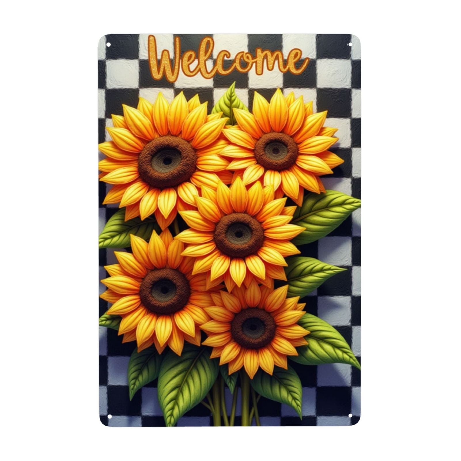 Vintage Sunflower Metal Tin Sign Farmhouse Decor Sunflower Wall Art ...