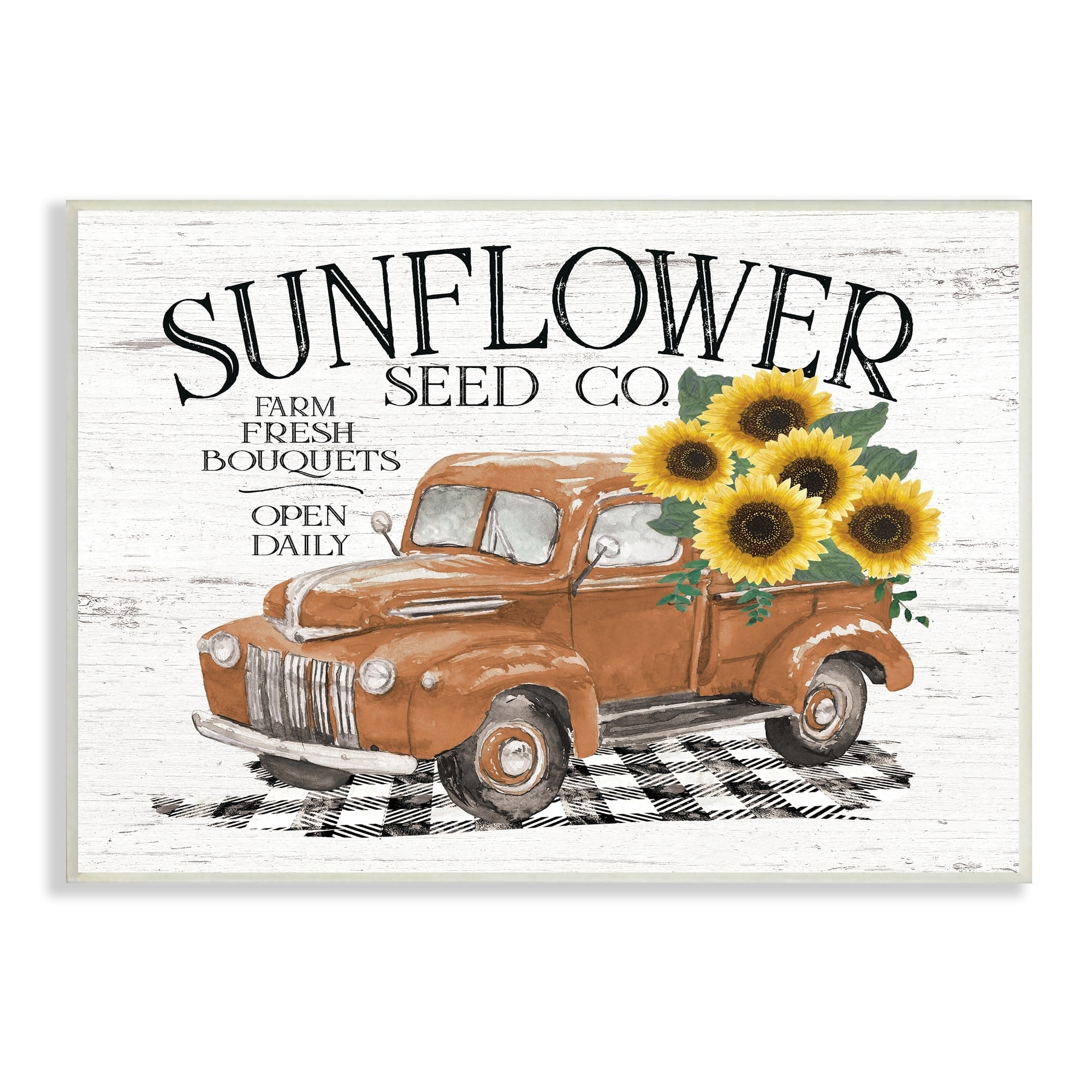 Vintage Sunflower Seed Co. Advertisement Red Farm Truck Transportation ...