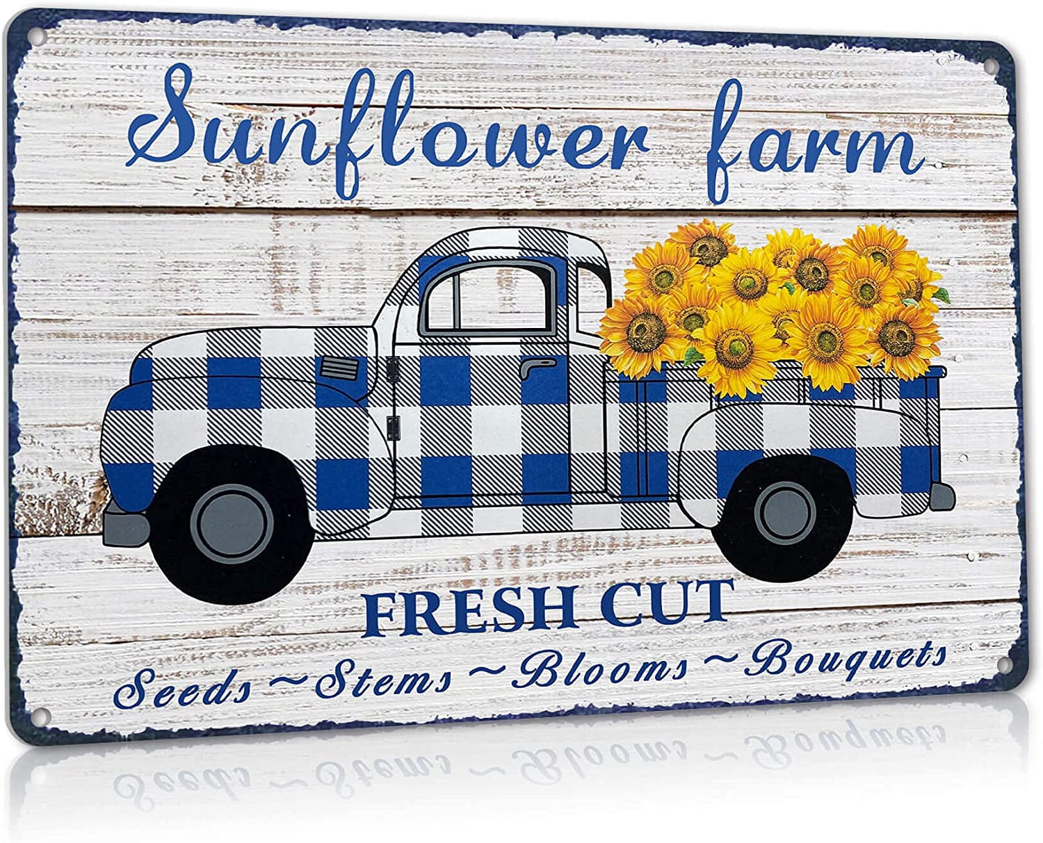 Vintage Sunflower Sign Home Kitchen Decor Farmhouse Metal Signs Farm ...