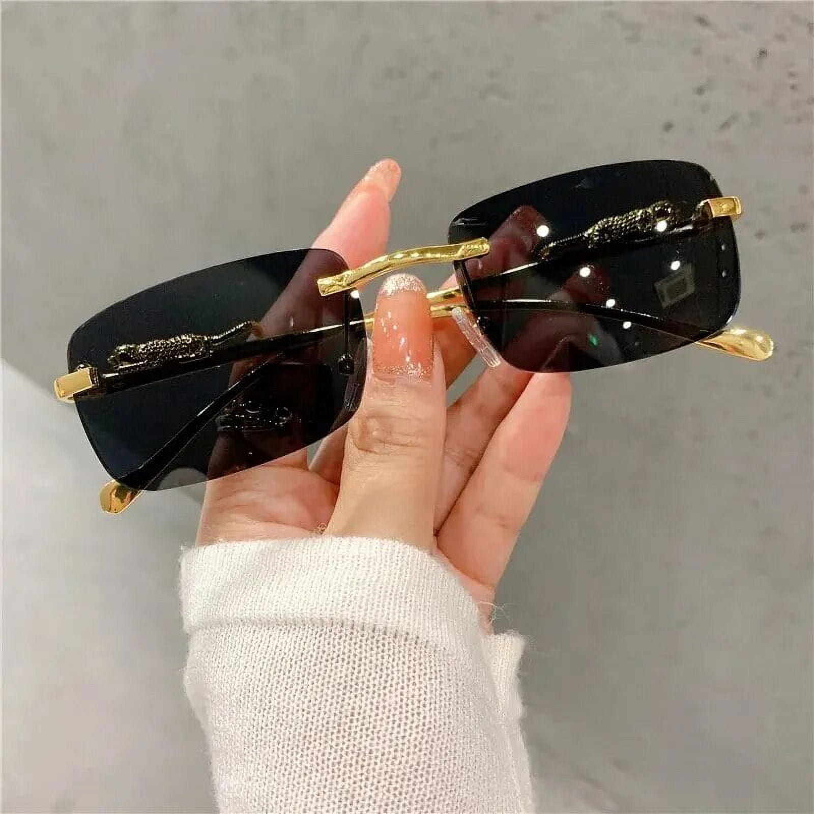 Vintage Sunglasses Rimless Cut Edge Sunglasses Fashion Designer Shades ...
