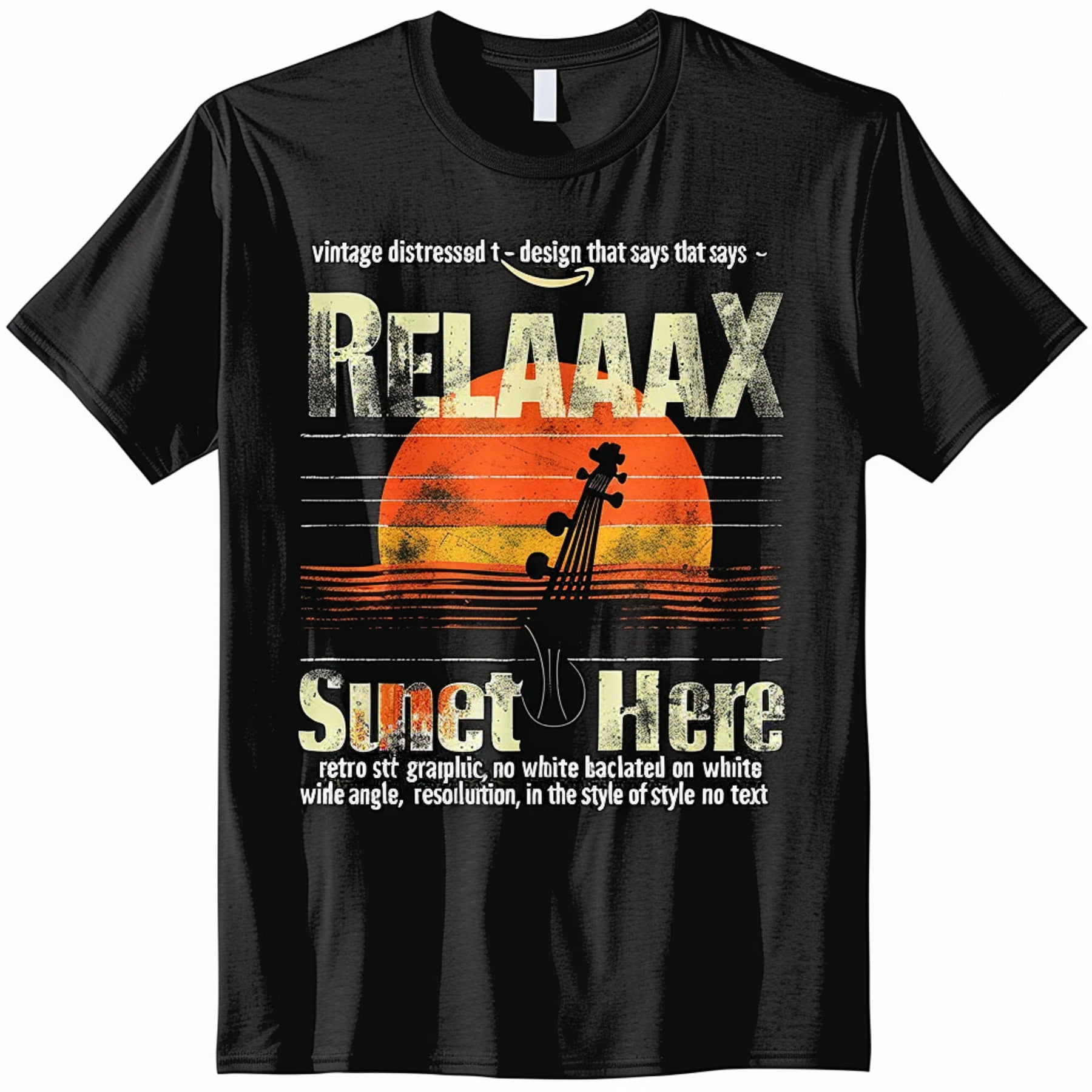 Vintage Sunset Player TShirt Retro Style Design with Clef Ultra Wide ...