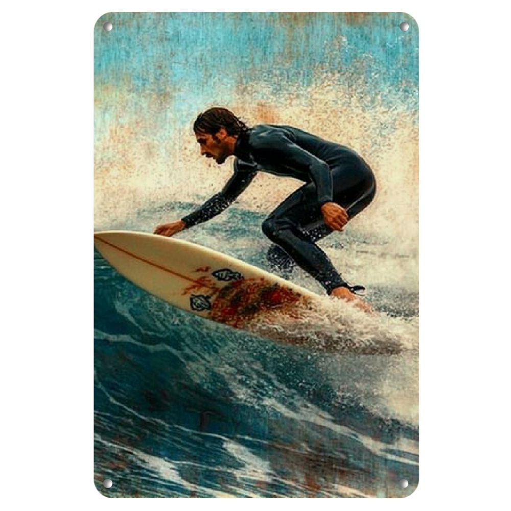 Vintage Surf Metal Wall Art - 8x12 Iron Poster, Weatherproof ...