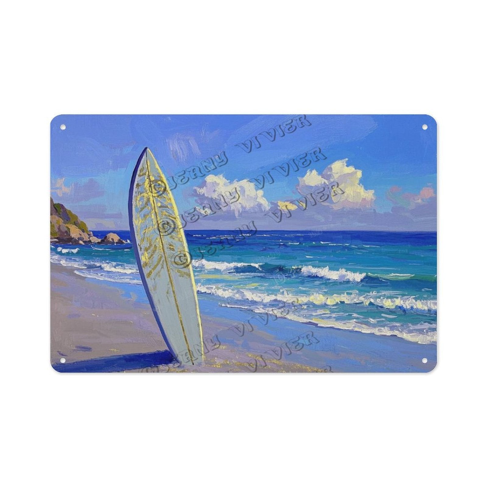 Vintage Surfboard Beach Tin Sign – 12x16 Inch Aluminum Wall Art for ...