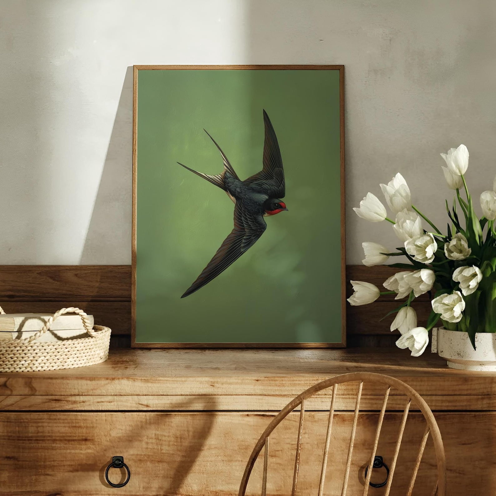 Vintage Swallow Bird Print | Art Deco Lithograph Painting | Classic ...