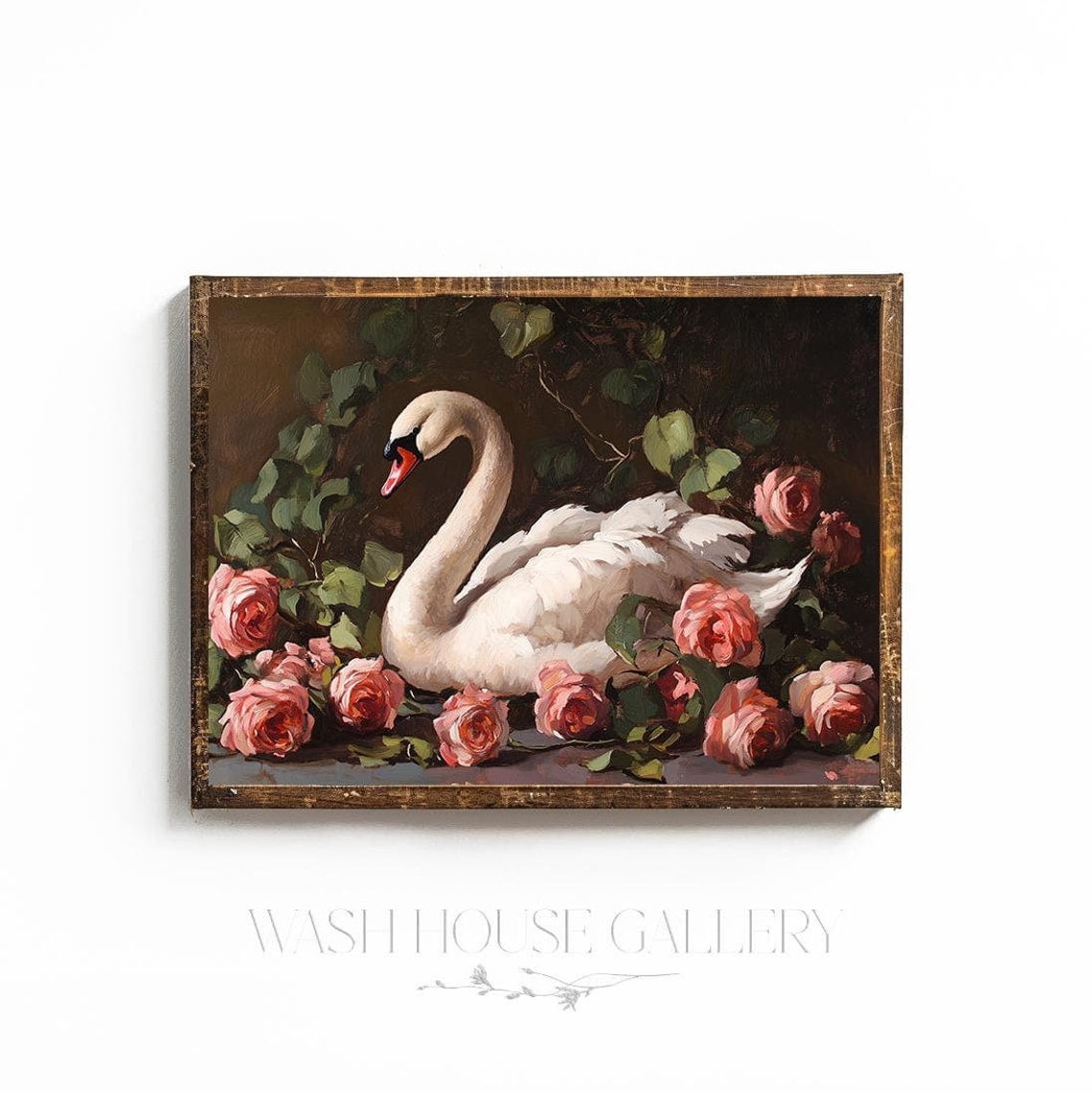Vintage Swan Wall Art Cottagecore Swan Wall Art Shabby Chic Wall Art ...