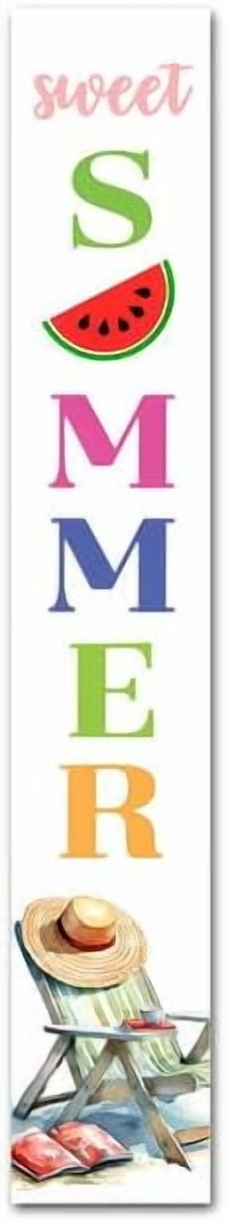 Vintage Sweet Summer Decor Welcome Vertical Sign Hanging Wooden Porch ...
