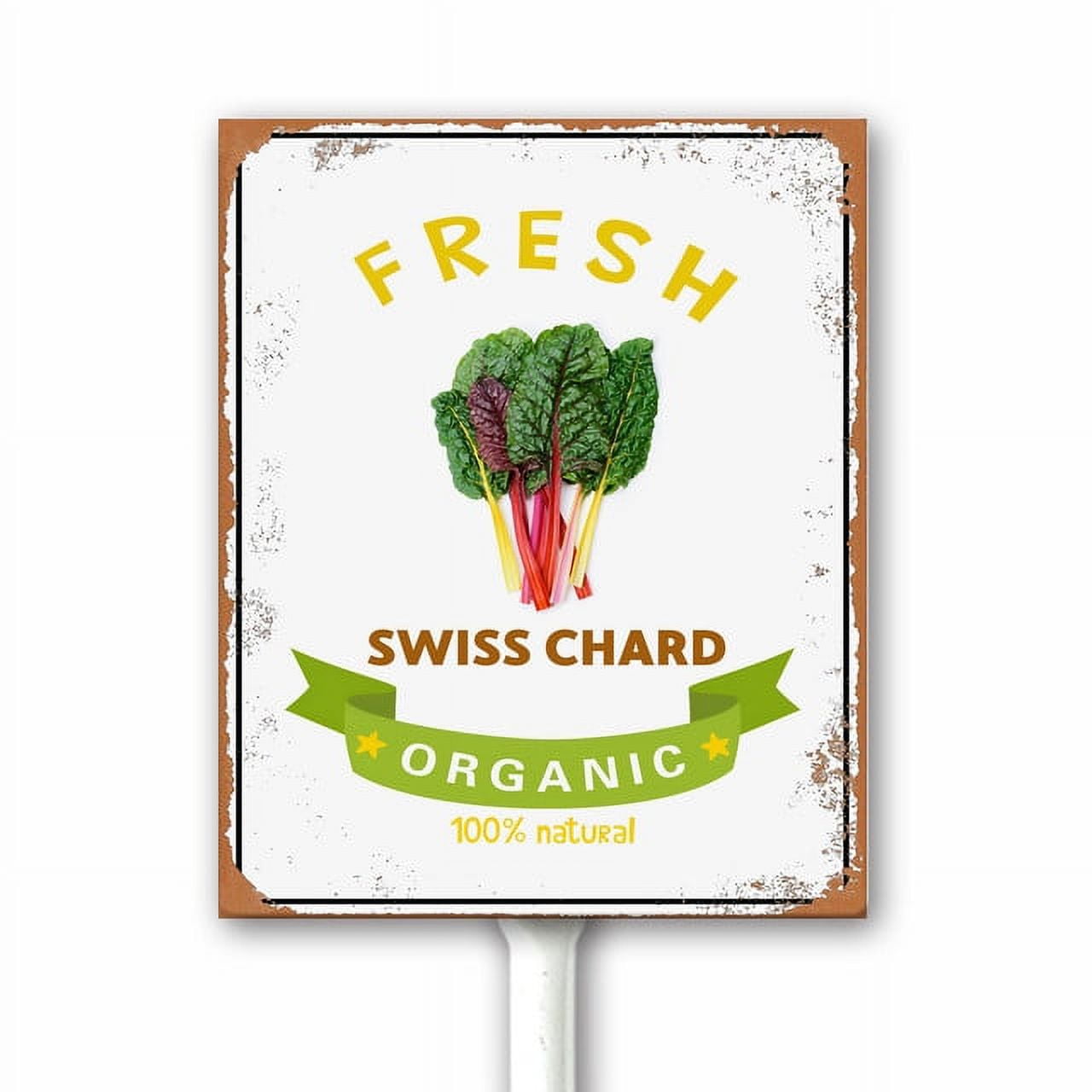 Vintage Swiss Chard Metal Sign Outdoor Plant Label Funny Vegetable ...