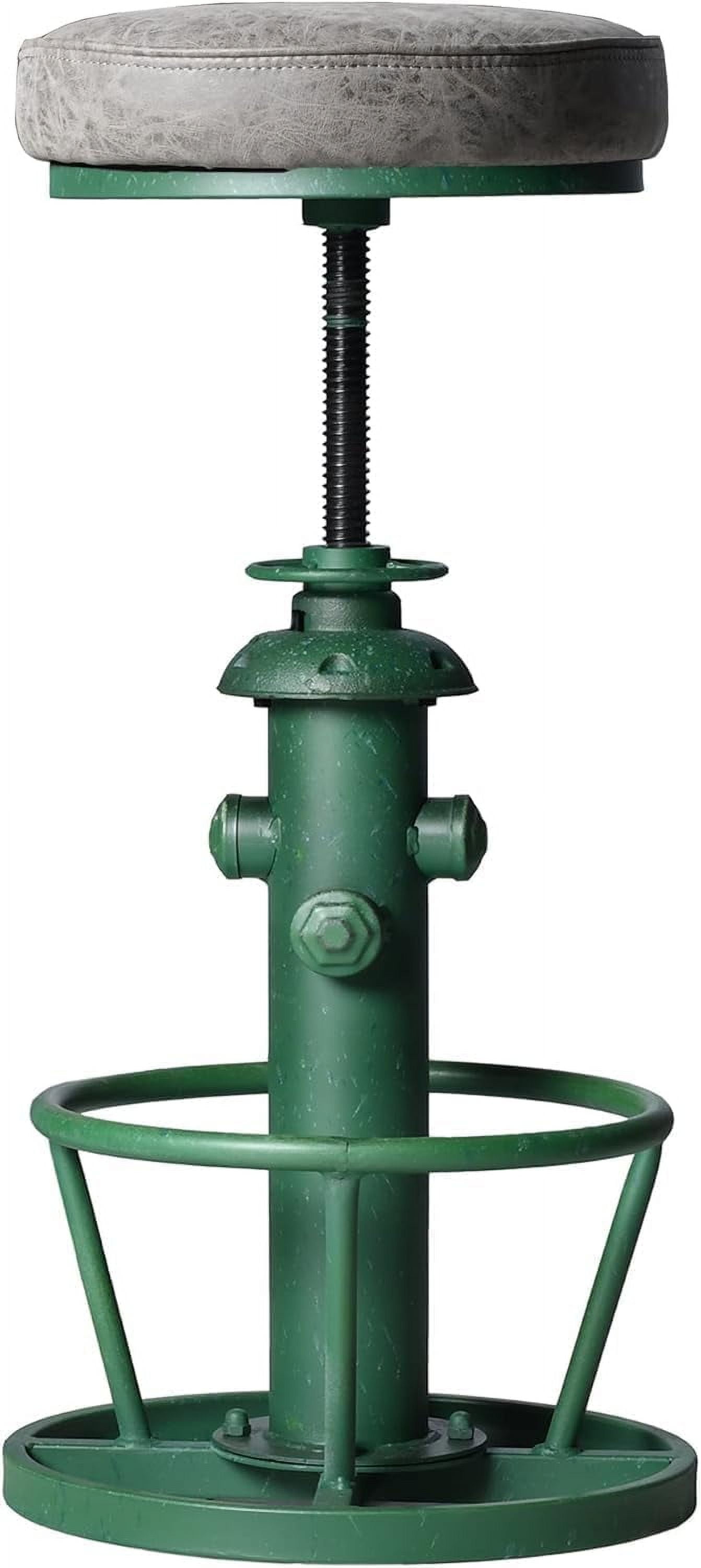 Vintage Swivel Stools Industrial Leather Seat Stool Fire Hydrant Design ...