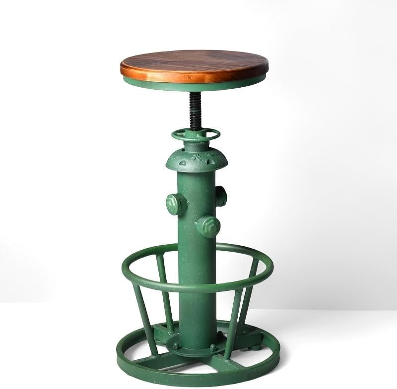 Vintage Swivel Stools Industrial Leather Seat Stool Fire Hydrant Design ...