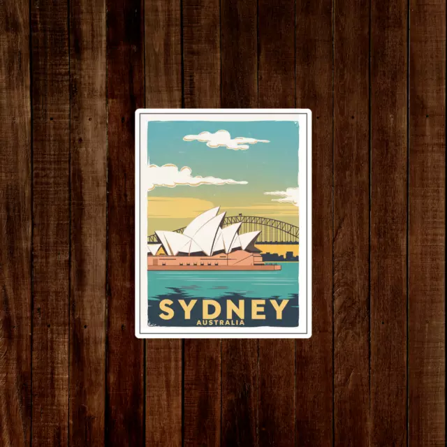 Vintage Sydney Australia Travel Sticker - Retro Opera House Wall Art ...