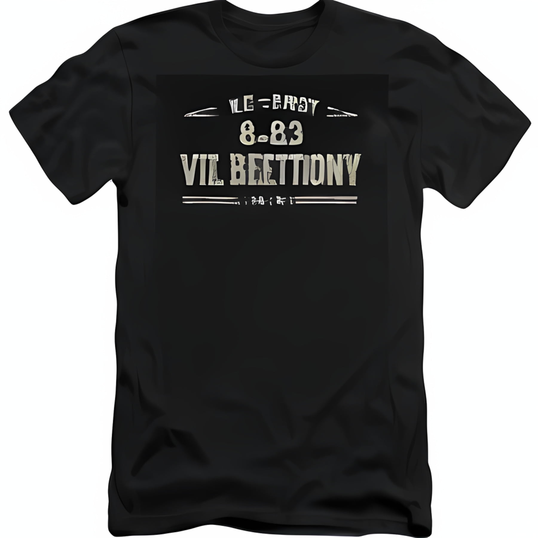 Vintage T-Shirt with '83 V Sms Lords' Bold Text Grunge Effect American ...