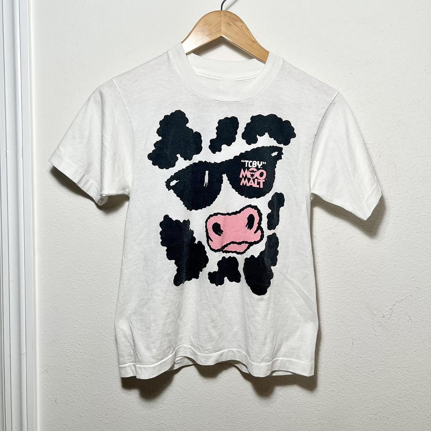 Vintage TCBY Moo Malt AOP Cow Single Stitch Shirt - Walmart.com